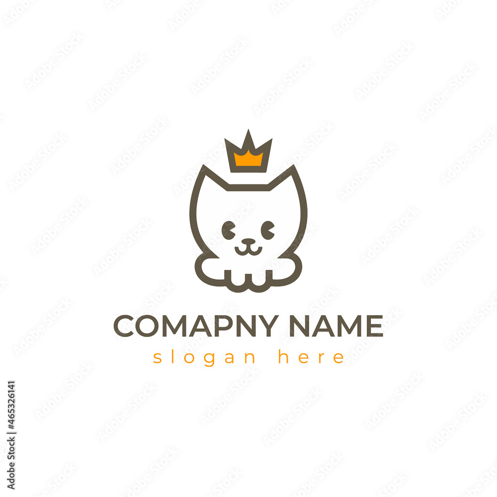 Cute cat pet shop logo design Stock Vector | Adobe Stock