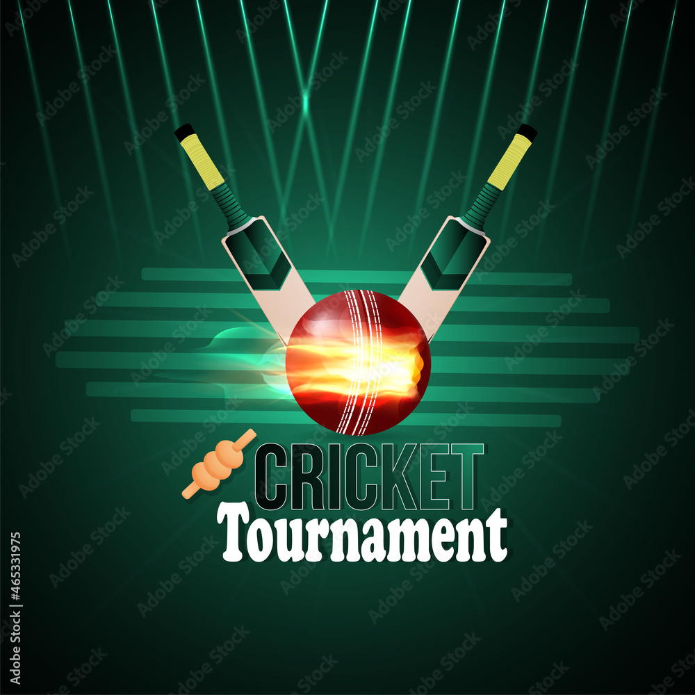 Cricket tournament background with stadium background Stock Vector ...