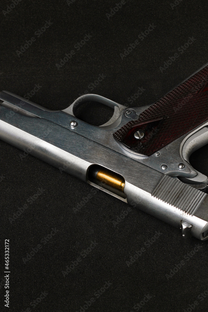 Automatic white gun stainless steel pistol weapon model m1911 with real ...