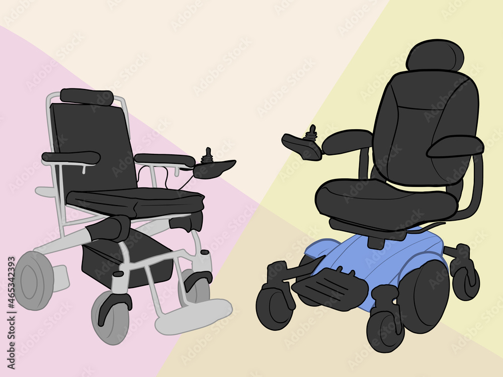 motorized power wheelchair Stock Illustration | Adobe Stock
