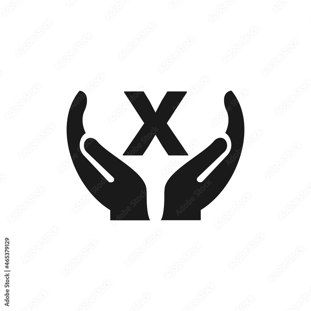 Letter X giving hand logo design. Hand logo design On Letter X vector ...