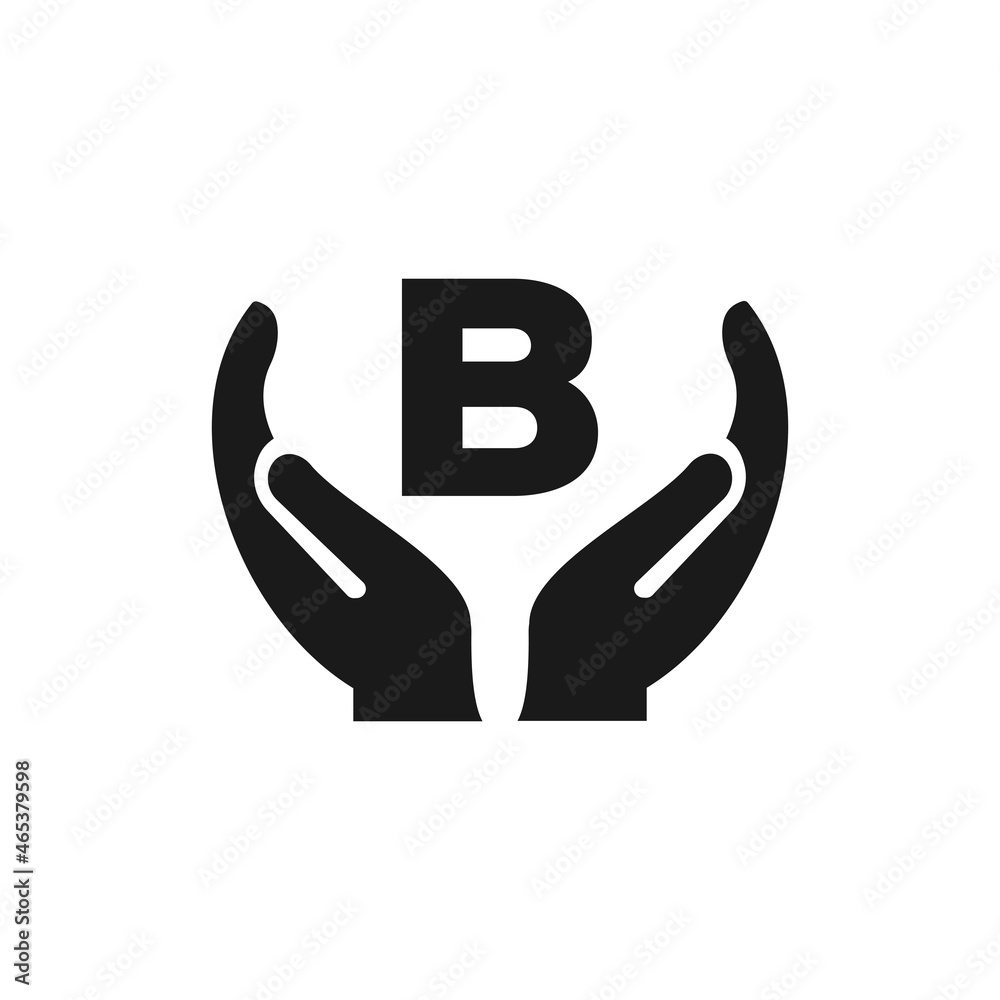 Letter B giving hand logo design. Hand logo design On Letter B vector ...