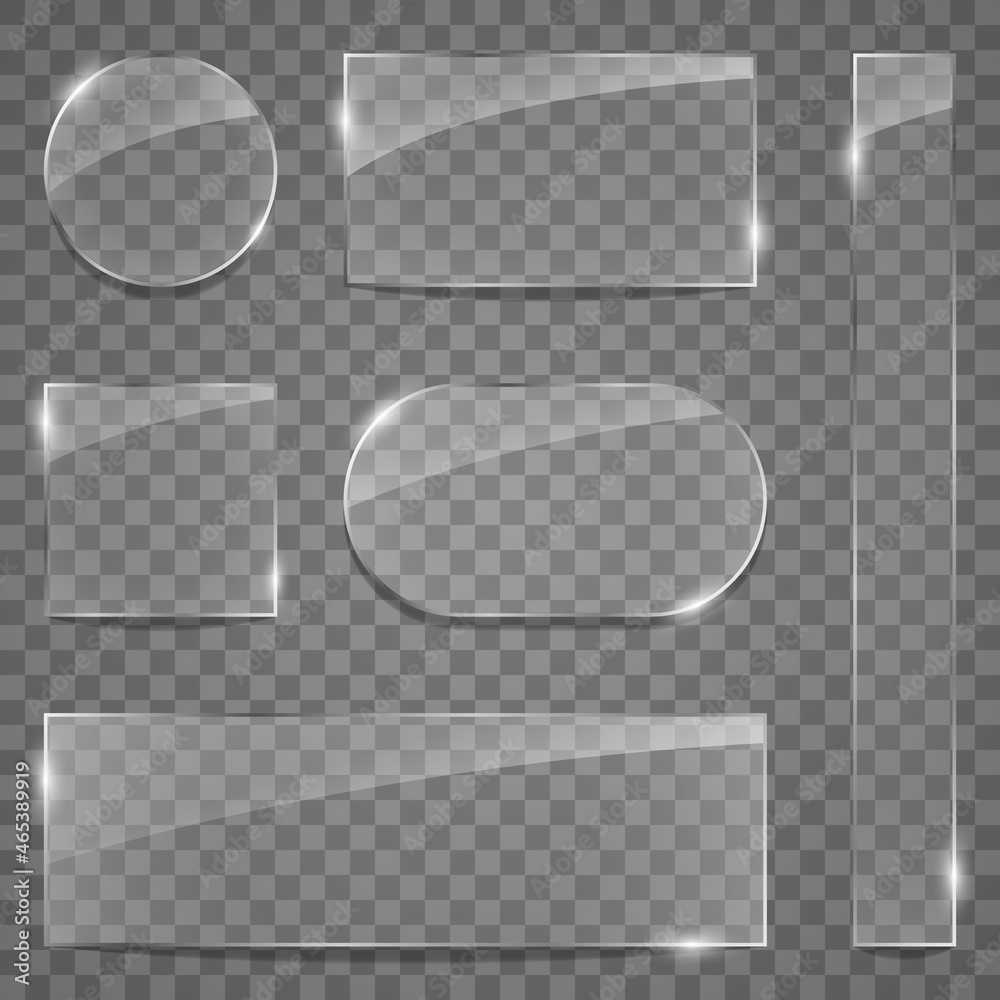 Realistic Glass Billboards on Transparent Background for Covering and ...