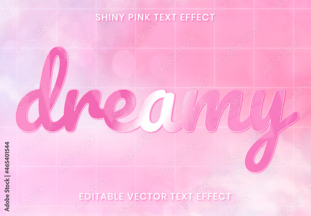 Shiny Pink Text Effect Editable Layout Stock Template | Adobe Stock