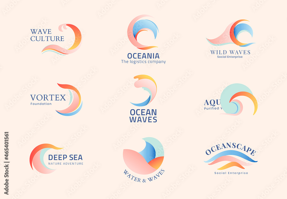 Wave Business Logo Layout Stock Template | Adobe Stock
