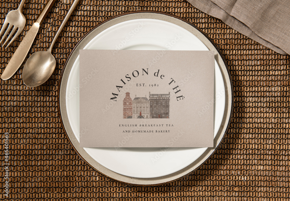 Menu Paper Mockup in a Restaurant Stock Template | Adobe Stock