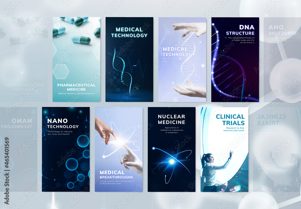 Medical Science Technology Layout Set Stock Template | Adobe Stock