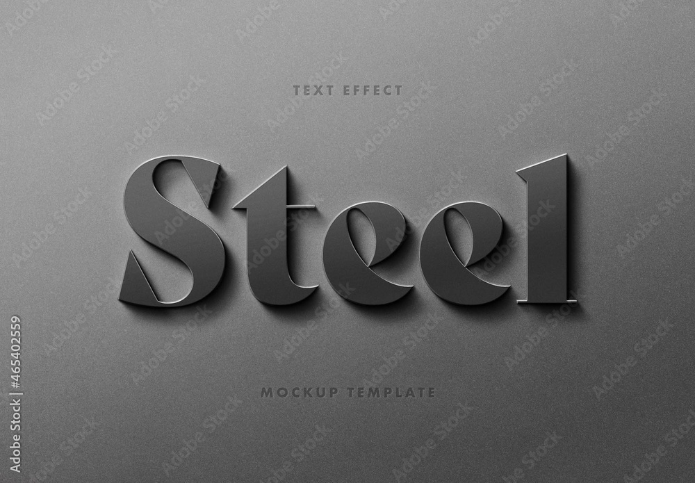 3D Steel Sign Text Effect Mockup Stock Template | Adobe Stock