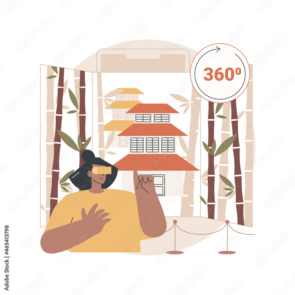 Virtual tour abstract concept vector illustration. Web 3d tours, 360 ...