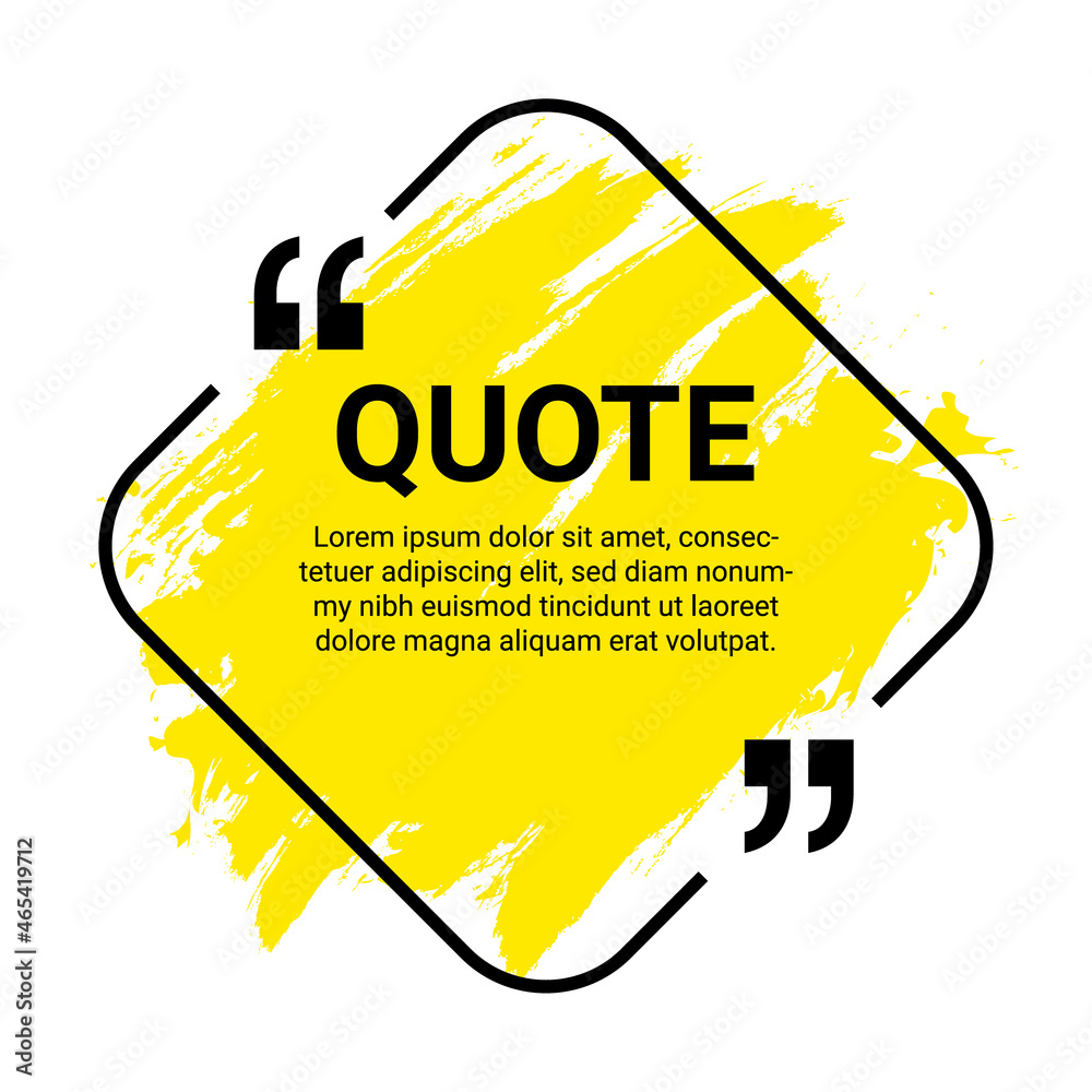 Text box quote vector template label watercolor banner design. Word ...