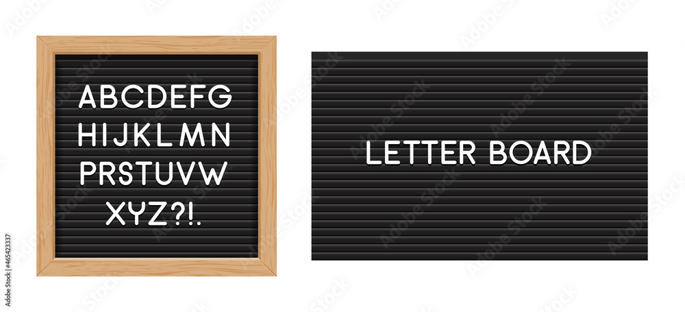 Letter board black isolated word background frame message vector ...