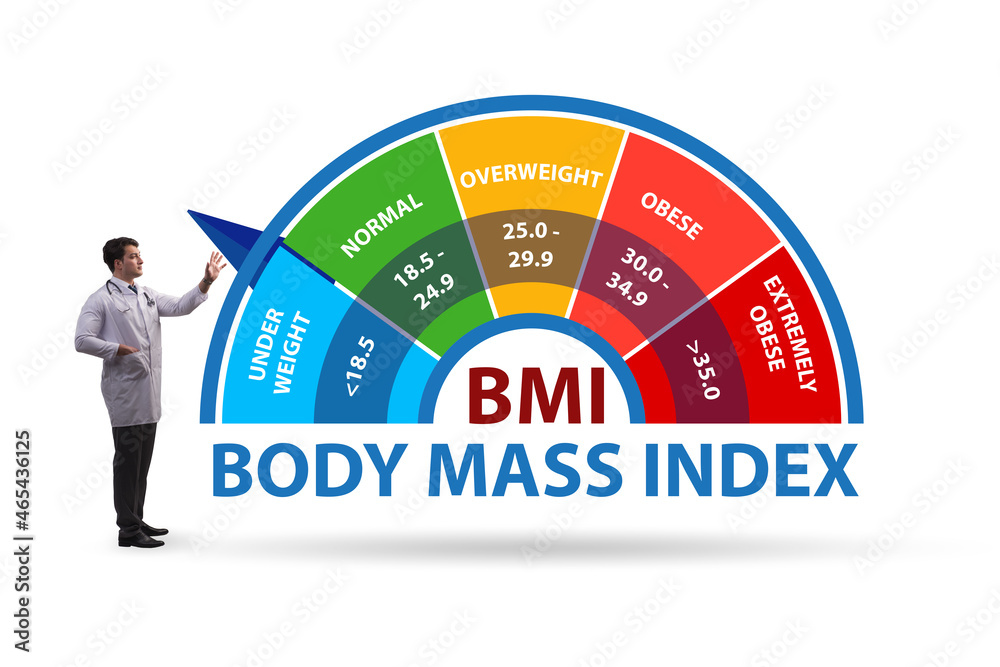 Concept of BMI - body mass index with nutritionist Stock Photo | Adobe ...