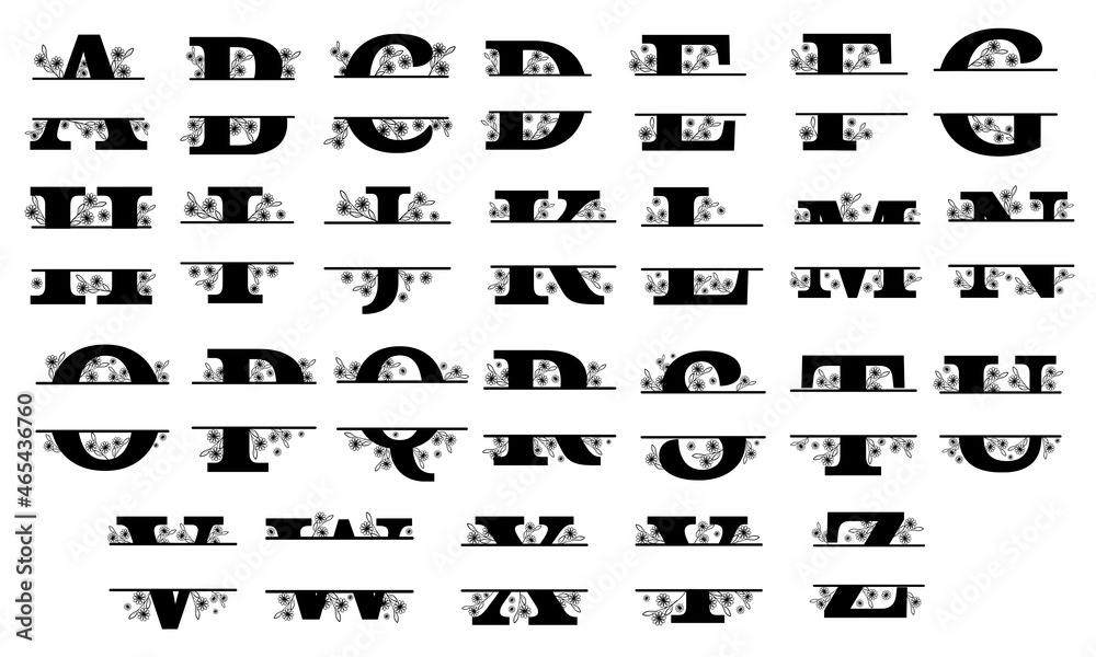 Alphabet set. Illustration for invitation cards. Design for ...