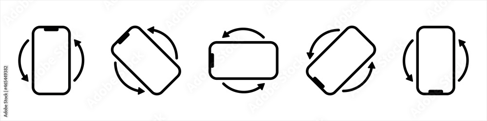 Phone Rotation icons set. Rotate Mobile phone. Device rotation symbol ...
