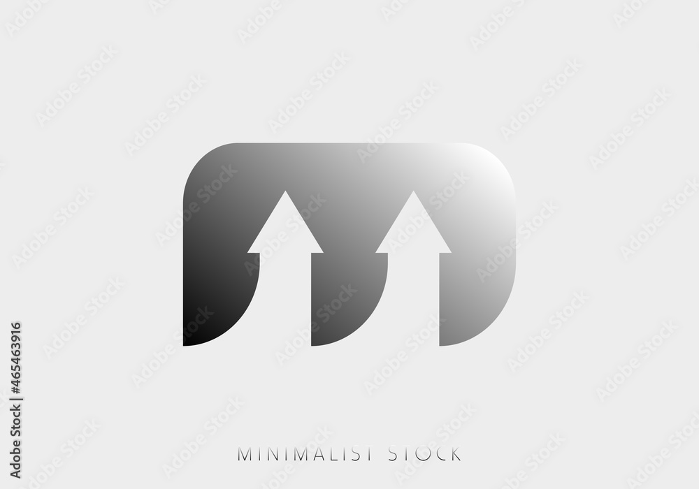Letter M with Arrow Abstract Icon Logo Alphabet Monogram Illustration ...