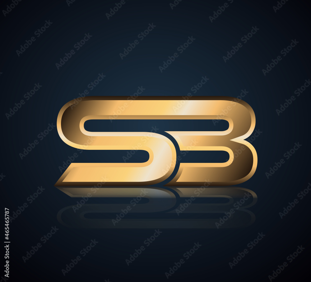 Initial 2 letter Logo Modern Simple Gold in Dark Background with ...