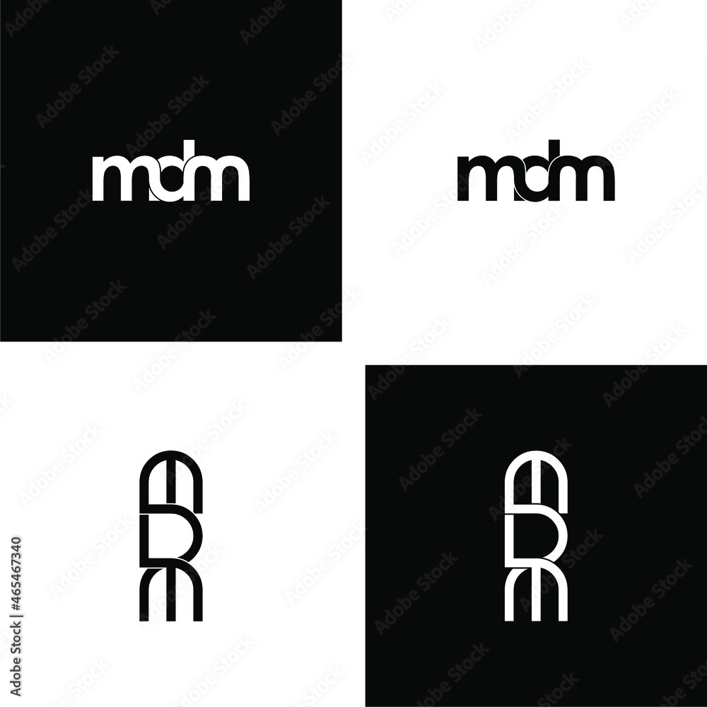 mdm initial letter monogram logo design set Stock Vector | Adobe Stock