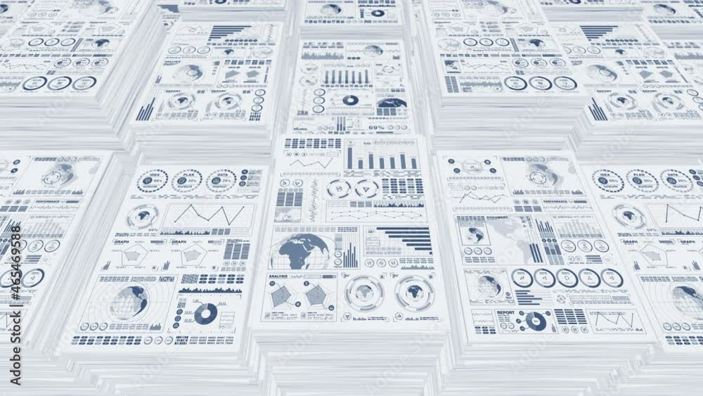 Bundle of sheets of white paper. White desk in office. Business and ...