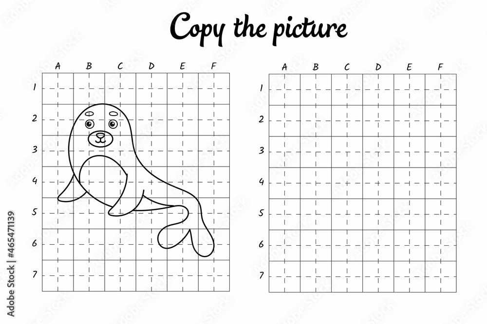 Copy the picture. Draw by grid. Coloring book pages for kids ...