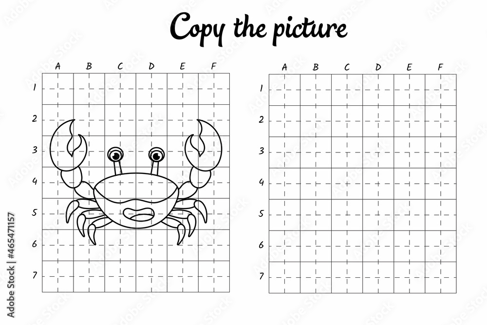 Copy the picture. Draw by grid. Coloring book pages for kids ...