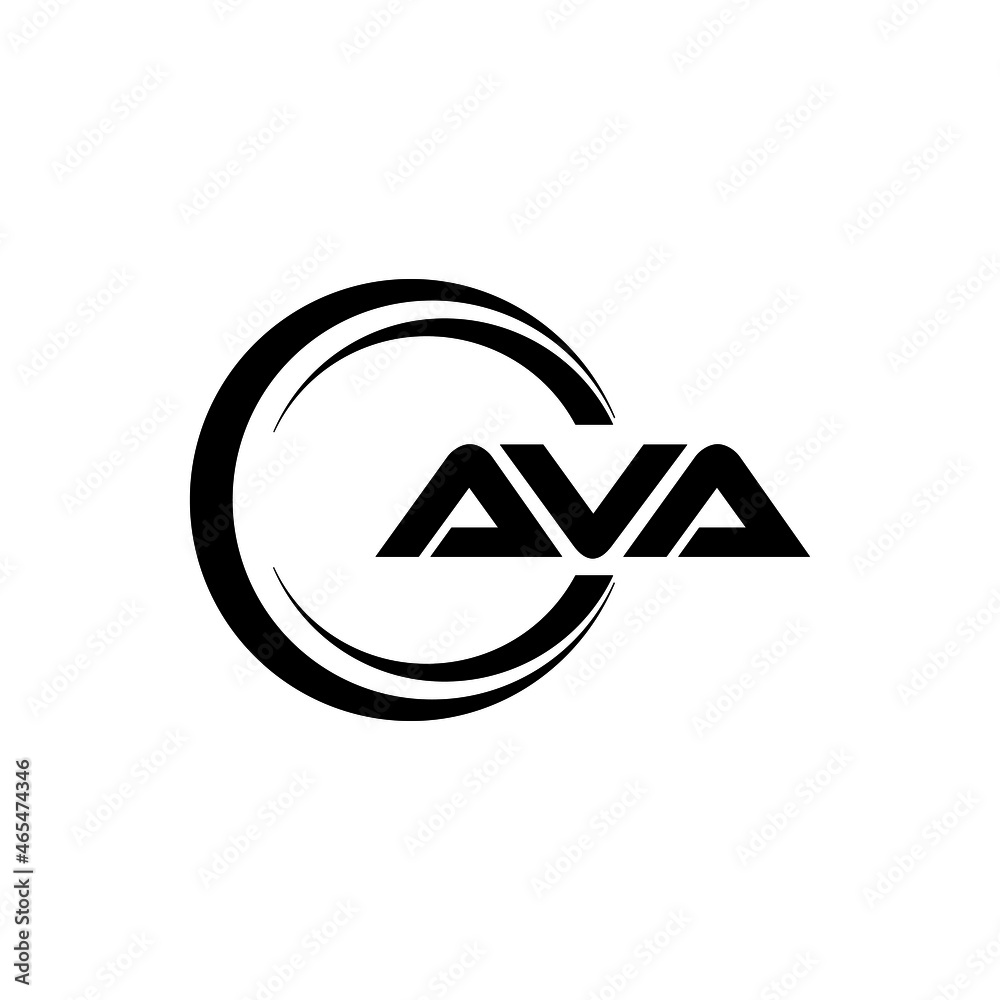 AVA letter logo design with white background in illustrator, vector ...