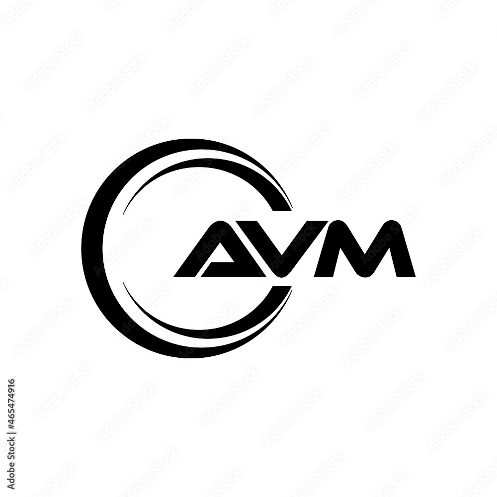 AVM letter logo design with white background in illustrator, vector ...