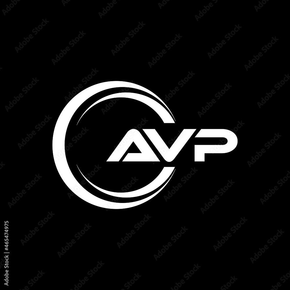 Vecteur Stock AVP letter logo design with black background in ...