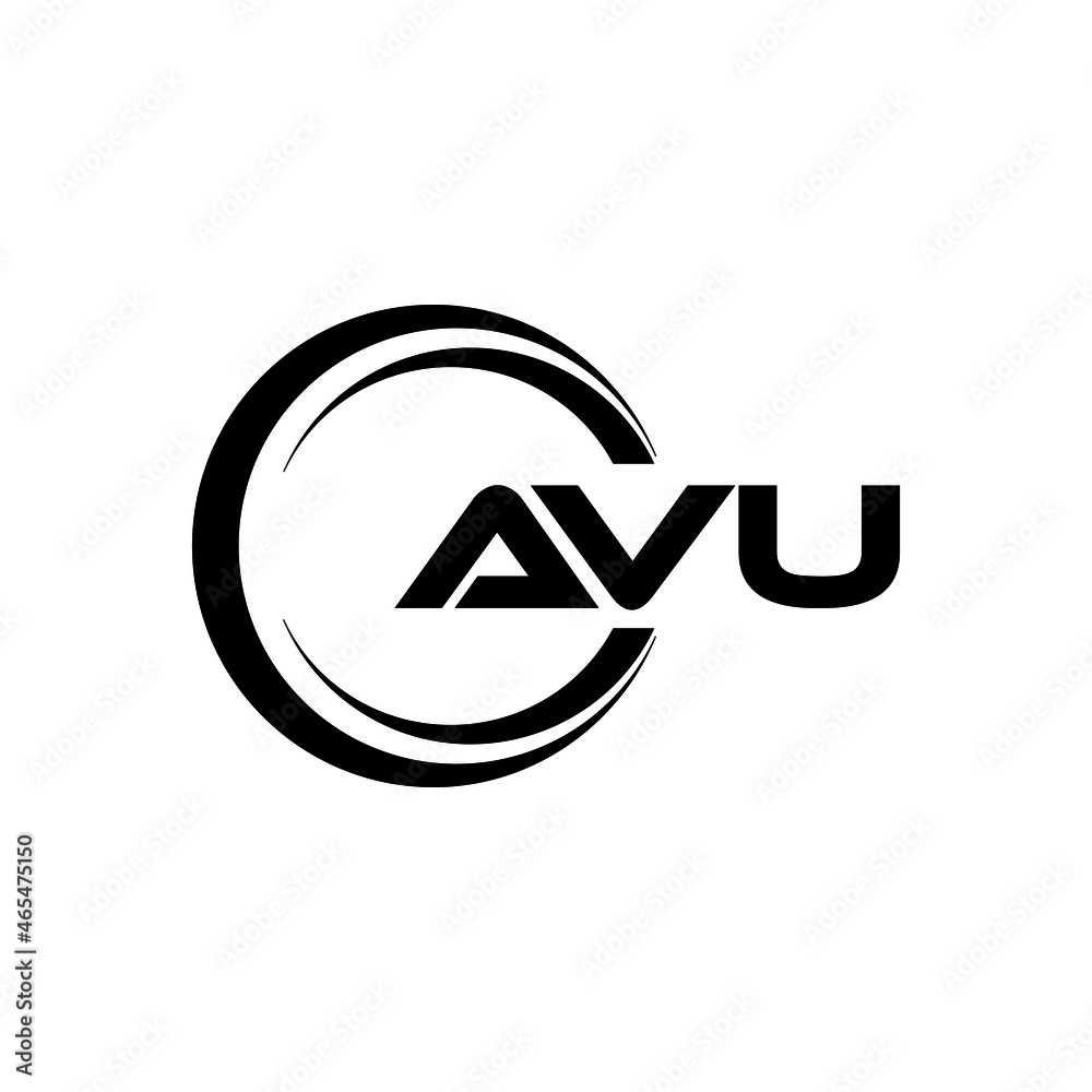 Vecteur Stock AVU letter logo design with white background in ...