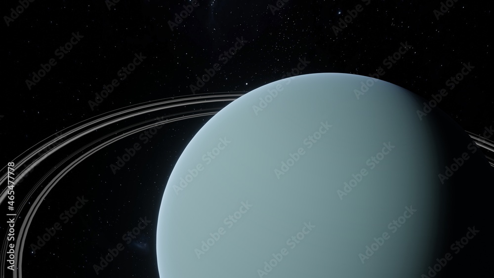 Planet Uranus With Ring 3D Rendering Stock Illustration | Adobe Stock