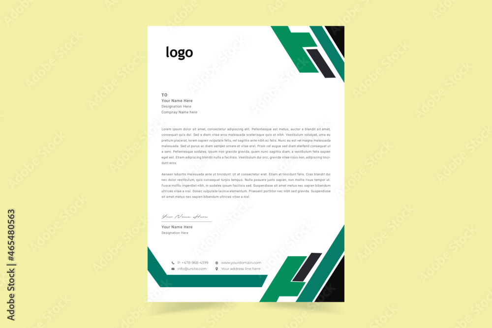 Clean Modern Letterhead Template. Simple creative Letter Head Template ...
