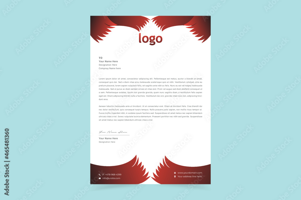 Clean Modern Letterhead Template. Simple creative Letter Head Template ...