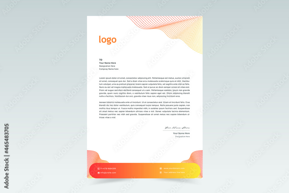 A4 Letterhead template design minimalist simple, Creative Colorful and ...