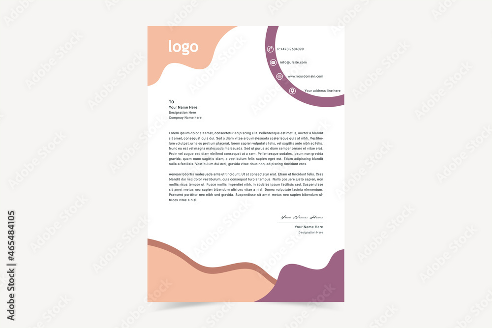 letterhead template design minimalist simple. Creative Colorful and ...