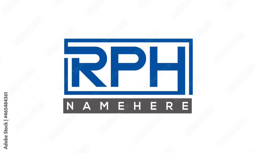 Vetor de RPH Letters Logo With Rectangle Logo Vector do Stock | Adobe Stock