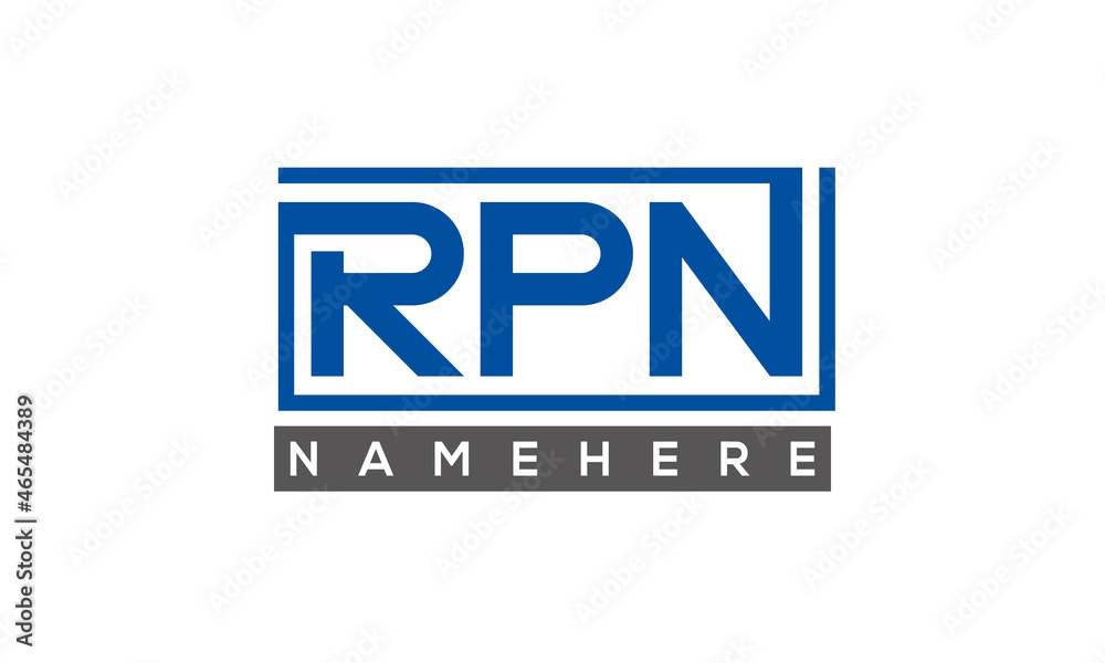 RPN Letters Logo With Rectangle Logo Vector Stock Vector | Adobe Stock