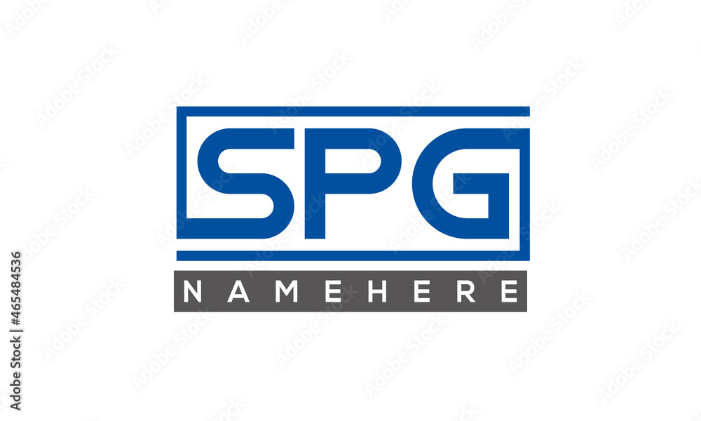 SPG Letters Logo With Rectangle Logo Vector Stock Vector | Adobe Stock