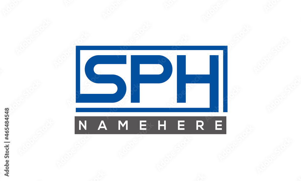 SPH Letters Logo With Rectangle Logo Vector Stock Vector | Adobe Stock