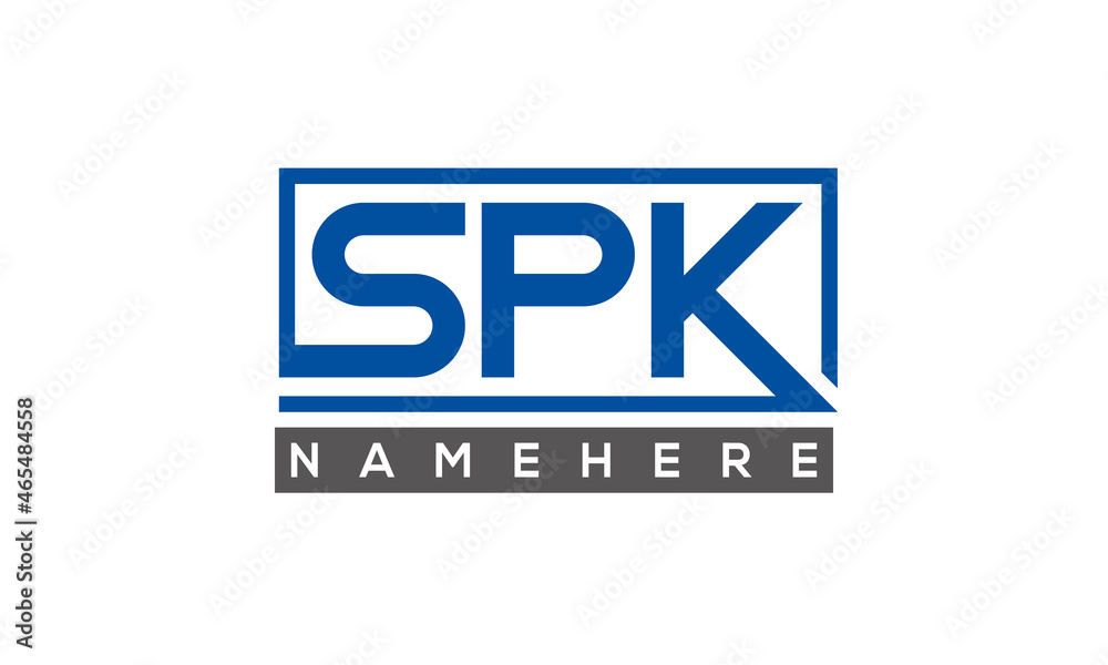 SPK Letters Logo With Rectangle Logo Vector Stock Vector | Adobe Stock