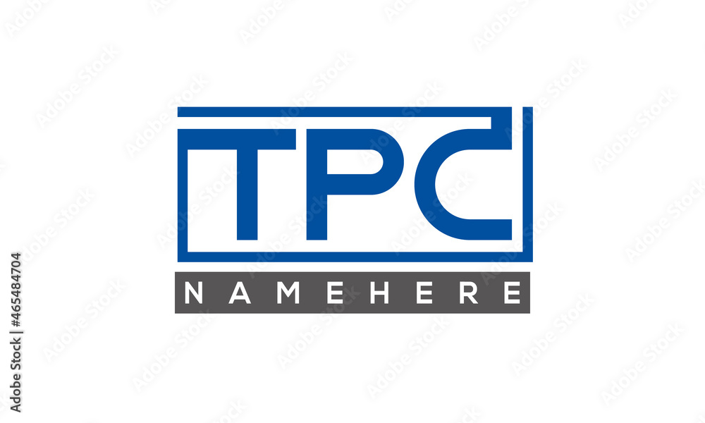 TPC Letters Logo With Rectangle Logo Vector Stock Vector | Adobe Stock