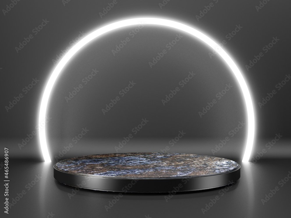 Black stand podium on dark background. Realistic dark platform Stock ...