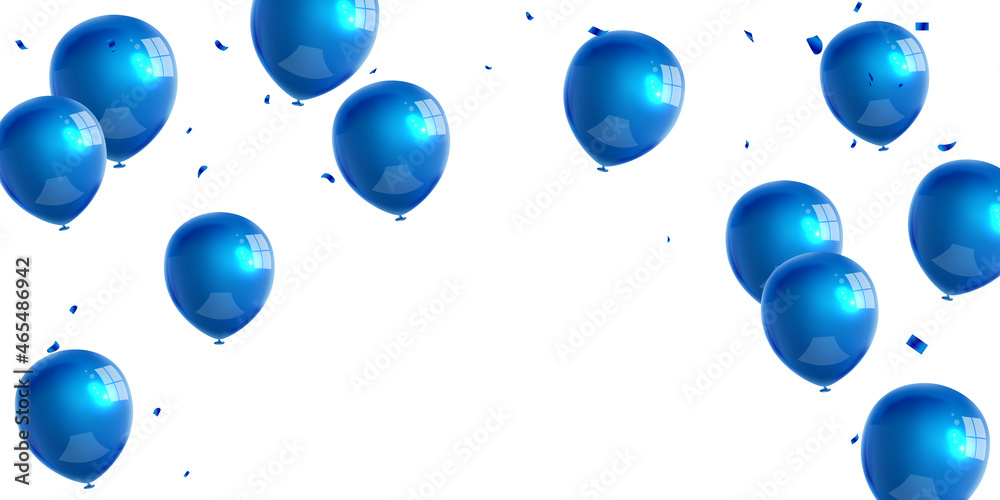 Celebration party banner with Blue color balloons background. Sale ...