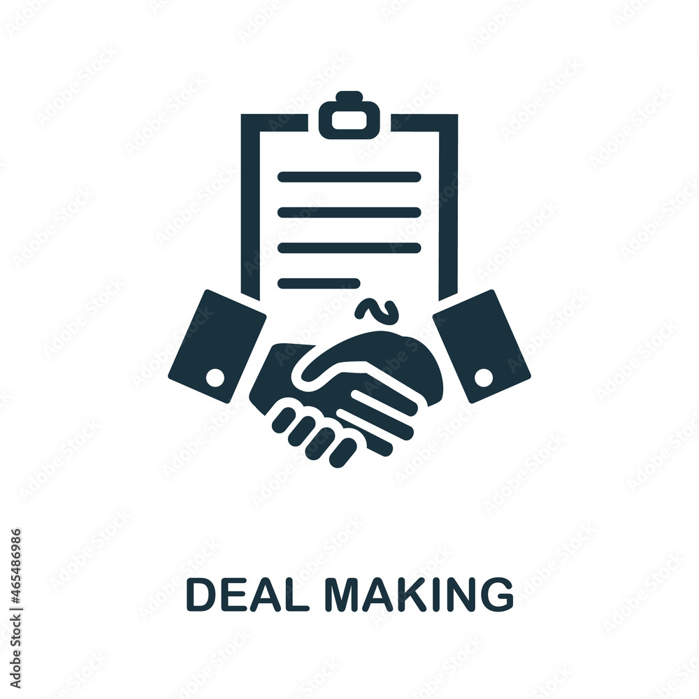 Deal Making icon. Monochrome simple element from leadership collection ...