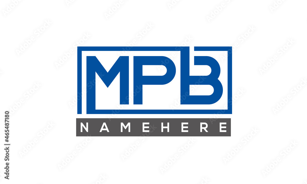 MPB Letters Logo With Rectangle Logo Vector Stock Vector | Adobe Stock