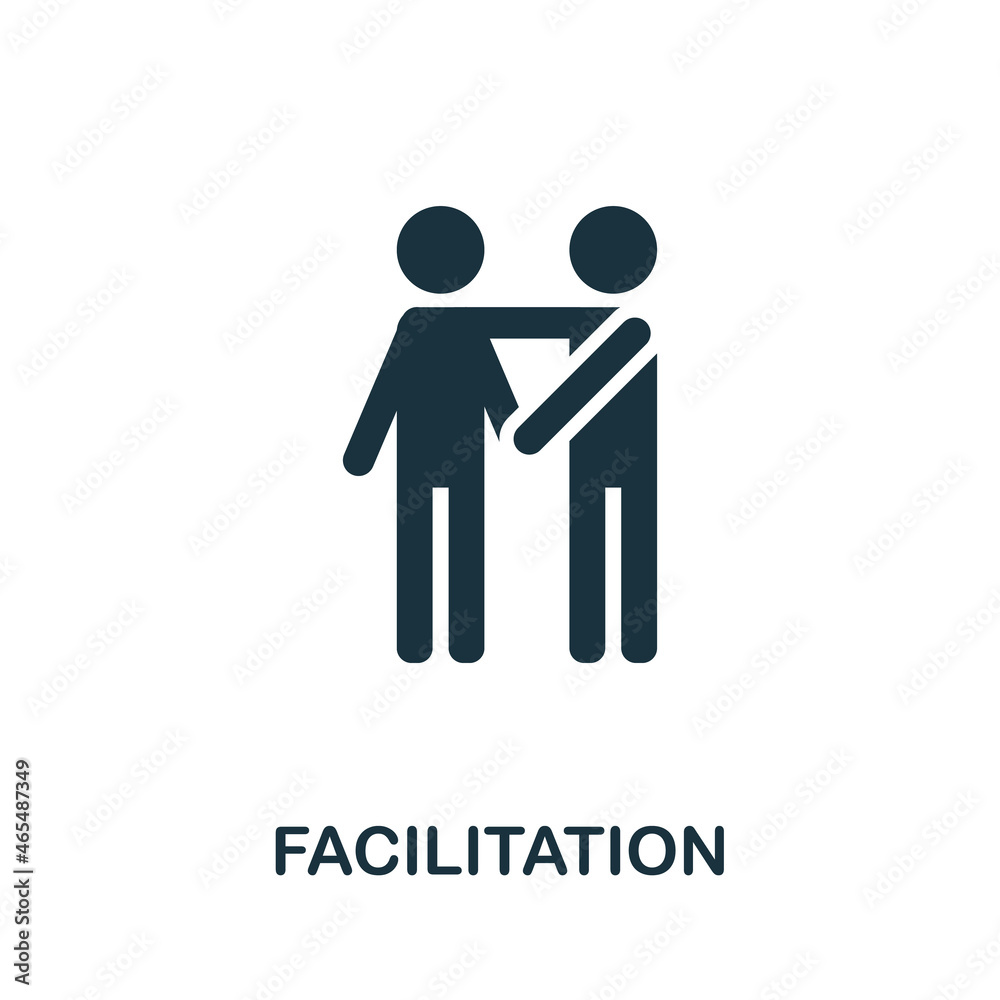 Facilitation icon. Monochrome simple element from leadership collection ... Facilitation icon. Monochrome simple element from leadership collection ...