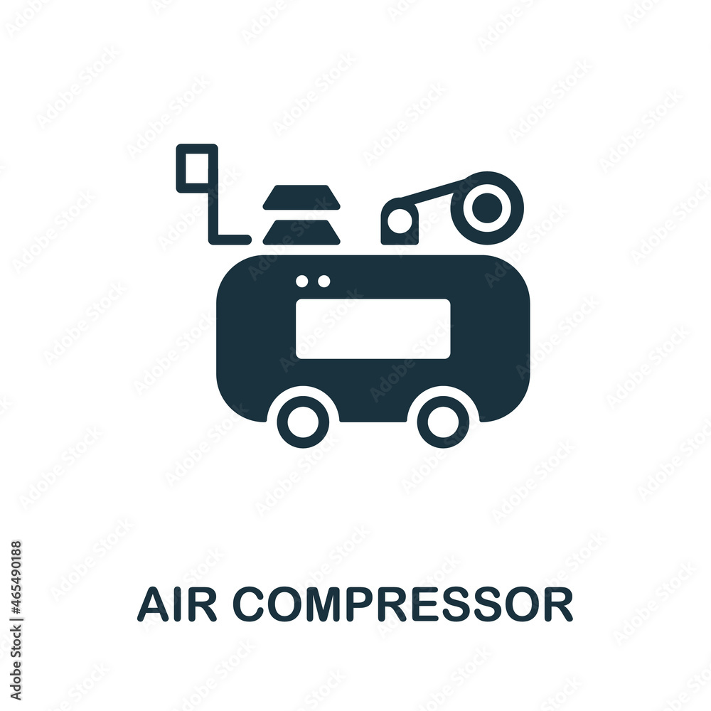 Air Compressor icon. Monochrome sign from machinery collection ...