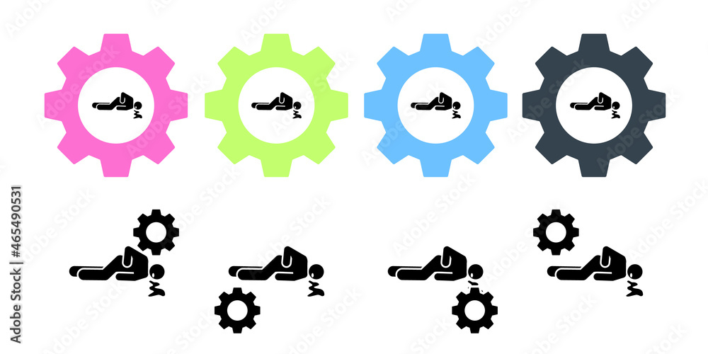 Body, bleeding, corpse, bleeding vector icon in gear set illustration ...