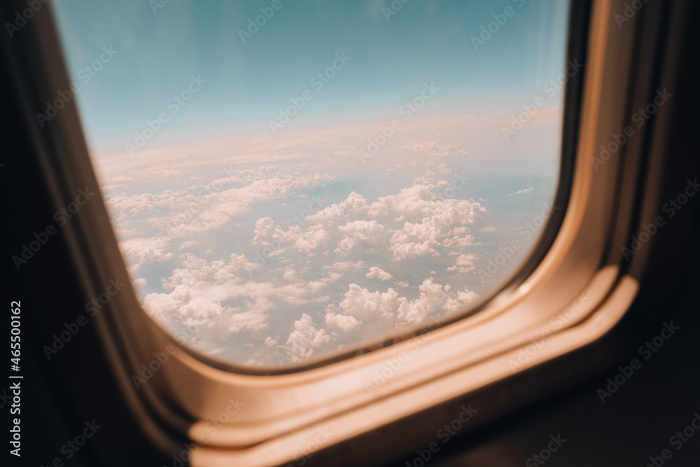 Airplane flight. View from the window of the plane. Airplane, Aircraft ...