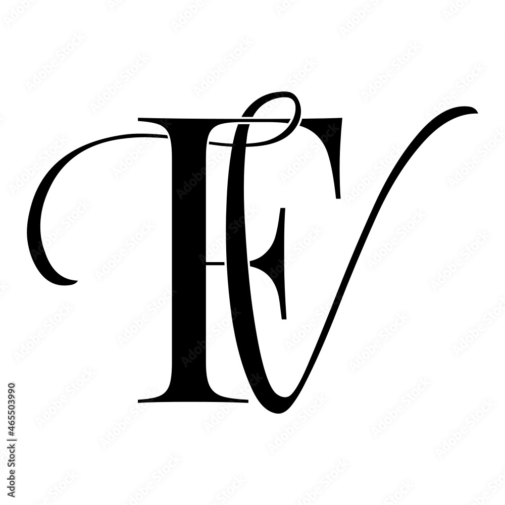 fv, vf, monogram logo. Calligraphic signature icon. Wedding Logo ... fv, vf, monogram logo. Calligraphic signature icon. Wedding Logo ...