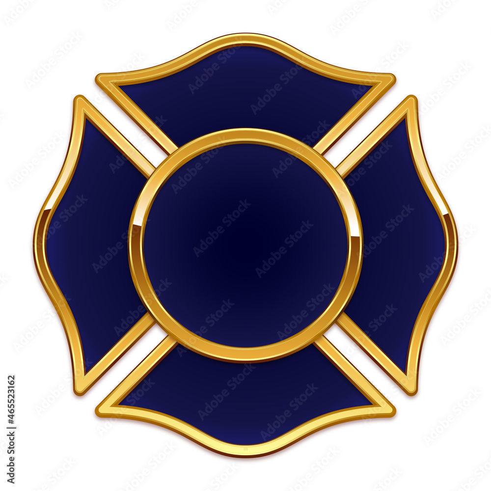 fire rescue logo base dark blue with gold trim Stock Vector | Adobe Stock