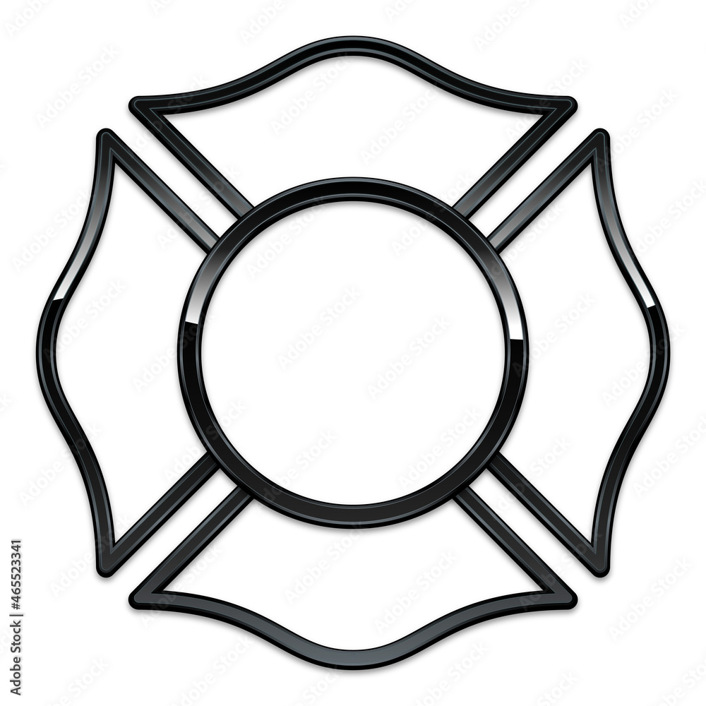 blank fire department logo base black chrome trim Stock Vector | Adobe ...